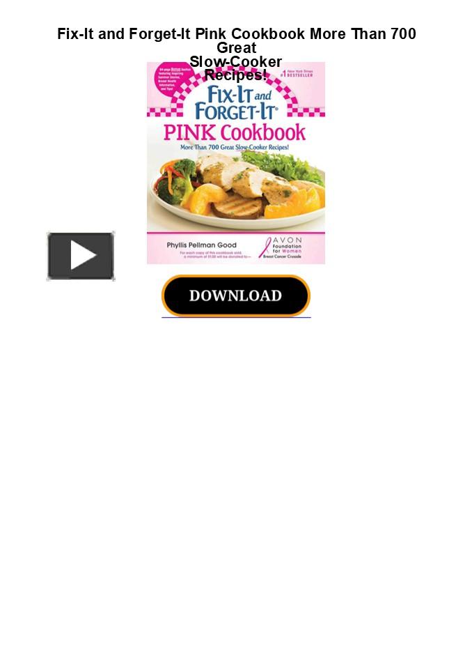 PPT – PDF Fix-It and Forget-It Pink Cookbook More Than 700 Great Slow ...