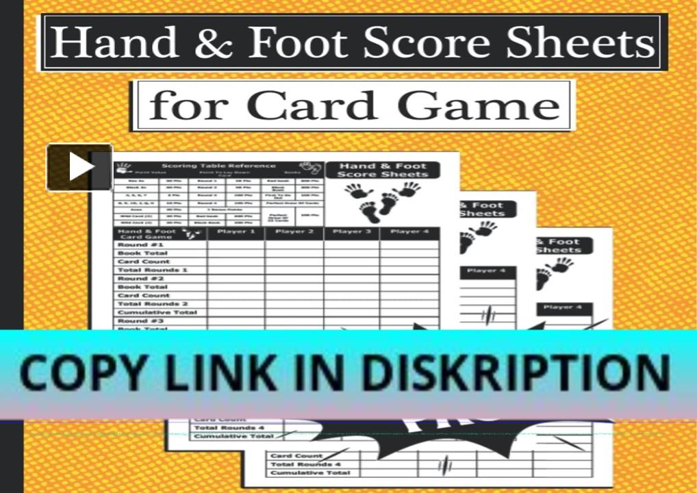 PPT – PDF DOWNLOAD Hand and Foot Score Sheets for Card Game: 200 L ...