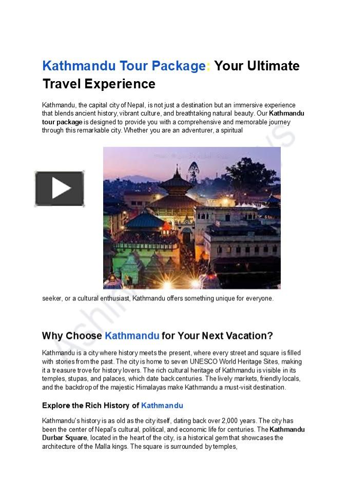 PPT – Kathmandu Tour Package: Your Ultimate Travel Experience ...