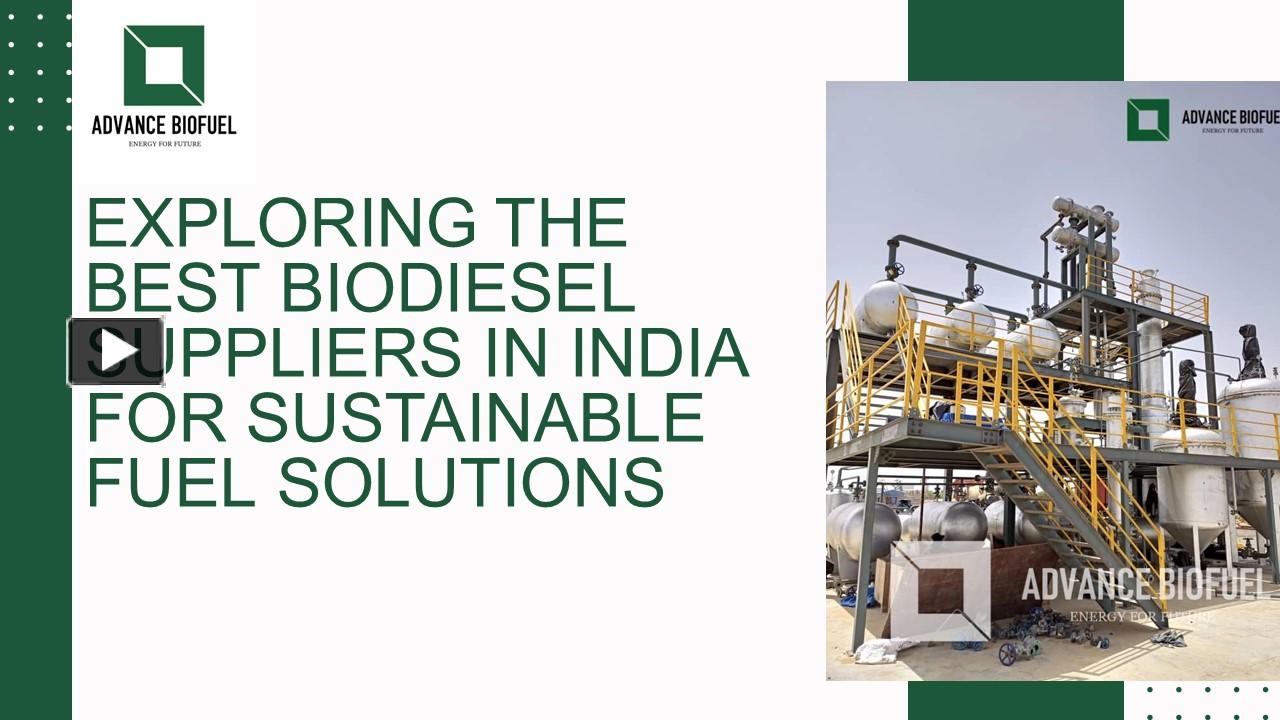Exploring the Best Biodiesel Suppliers in India for Sustainable Fuel ...
