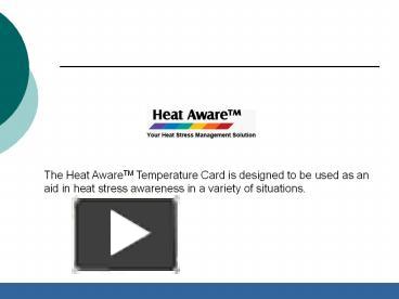 PPT – Heat Aware - Stress Awareness Card & Safety Tips PowerPoint ...