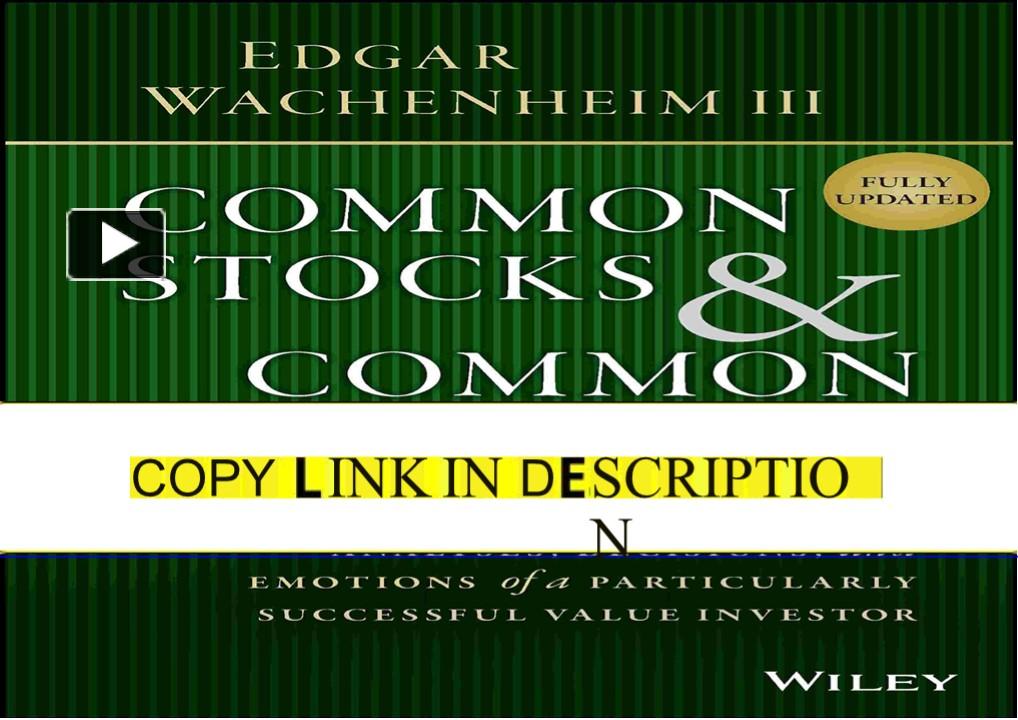Download Common Stocks and Common Sense: The Strategies, Analyses ...