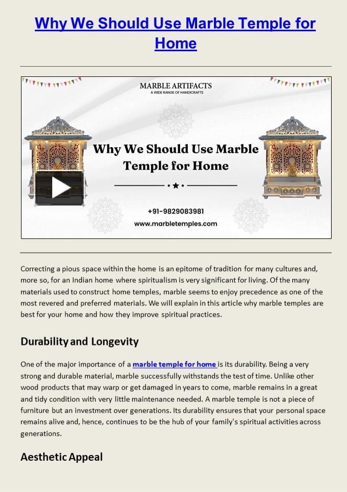 PPT – Why We Should Use Marble Temple For Home PowerPoint presentation ...