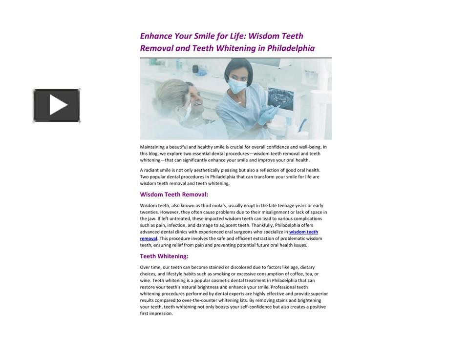 PPT – Enhance Your Smile for Life: Wisdom Teeth Removal and Teeth ...