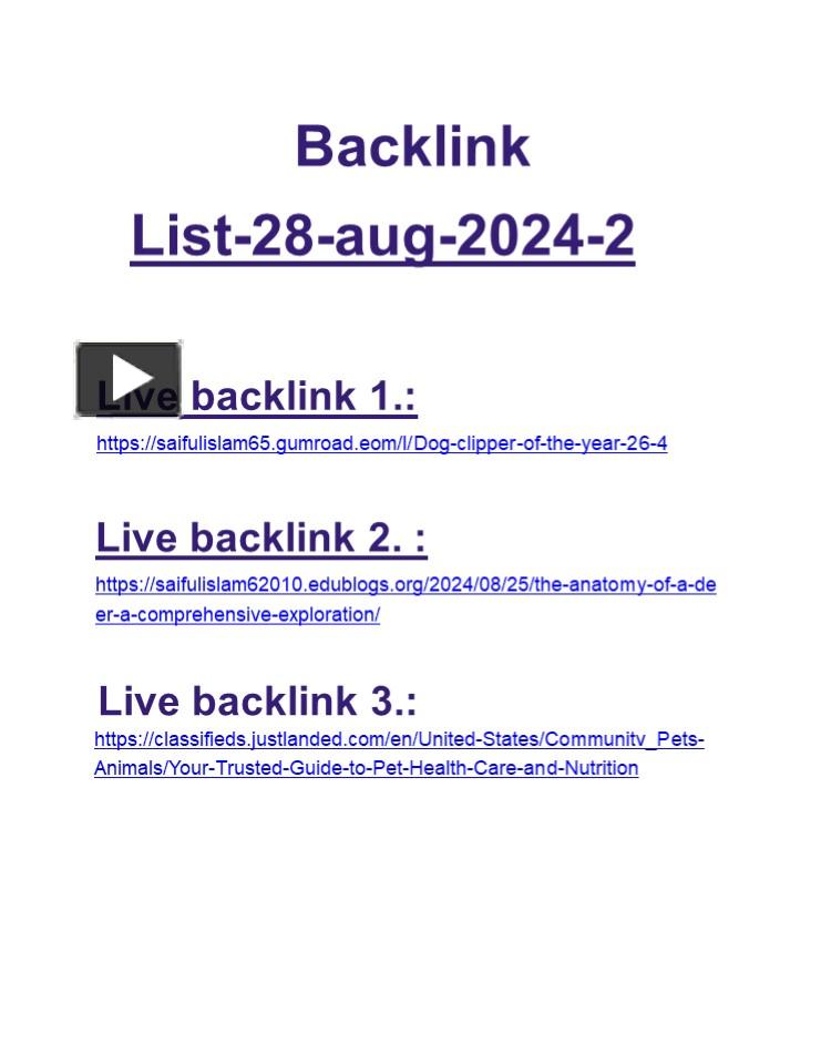 The best List for Backlinks Ever made presentation | free to download