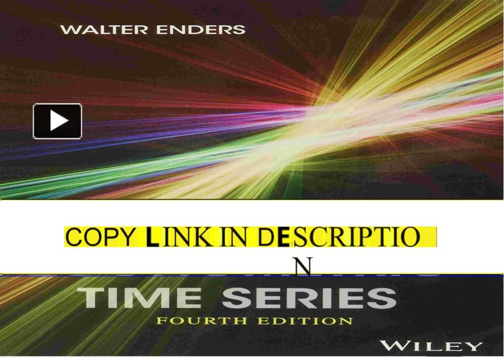 Pdf Applied Econometric Time Series (Wiley Series in Probability and ...