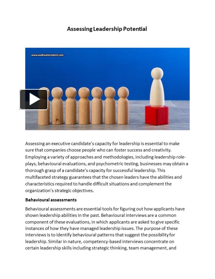 PPT – Assessing Leadership Potential PowerPoint presentation | free to ...
