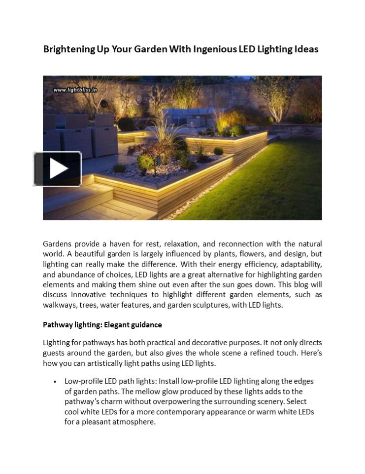 PPT – Brightening Up Your Garden With Ingenious LED Lighting Ideas ...