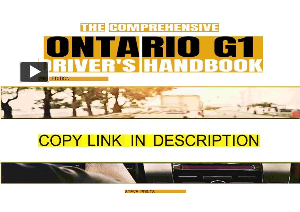 PPT – Download The Comprehensive Ontario G1 Drivers Handbook: A Study ...