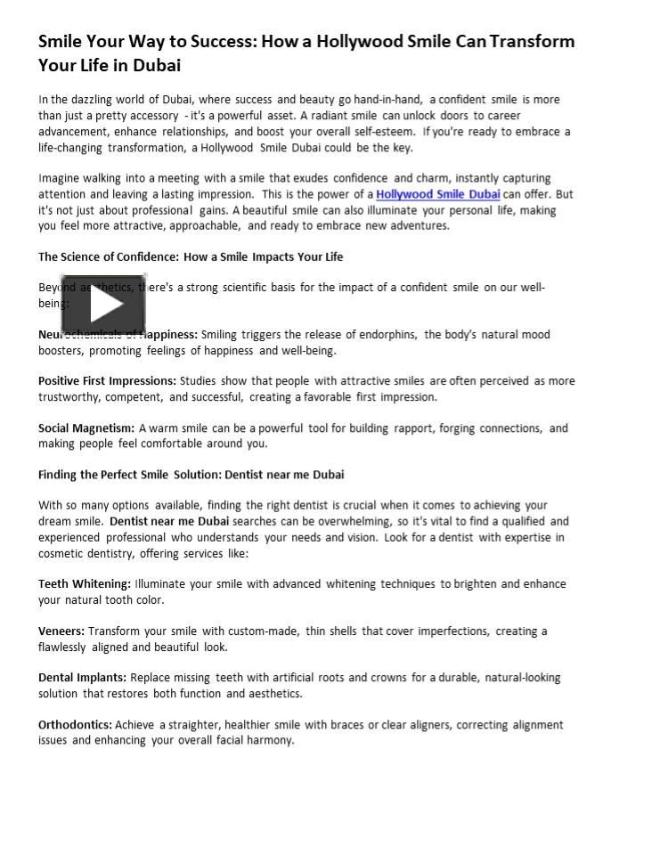 PPT – Smile Your Way to Success: How a Hollywood Smile Can Transform ...