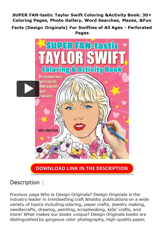 PDF SUPER FAN-tastic Taylor Swift Coloring & Activity Book: 30 ...