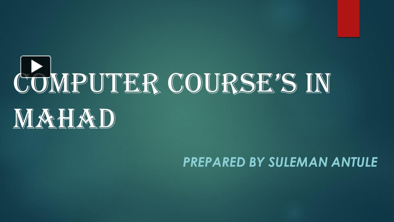 PPT – Computer Course in mahad|Raigad PowerPoint presentation | free to ...