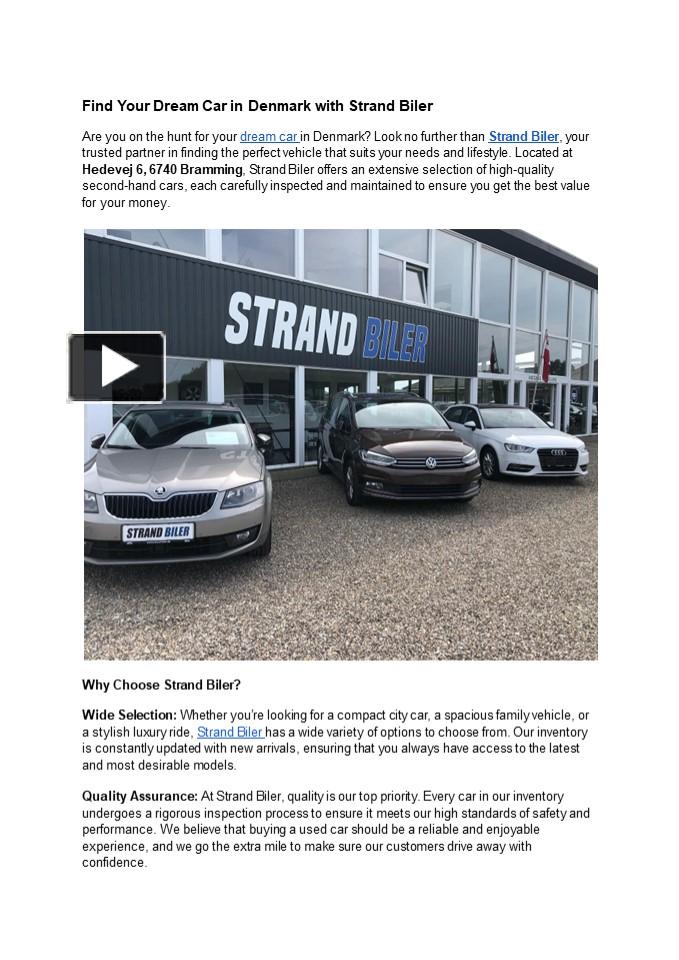 Find Your Dream Car in Denmark with Strand Biler presentation | free to ...