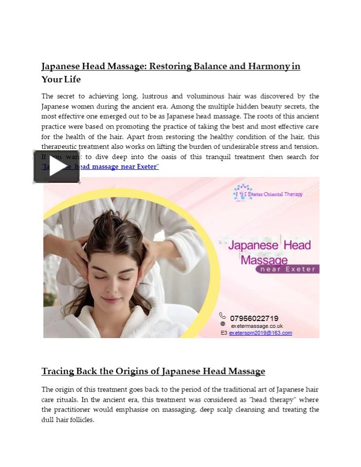 PPT – Japanese Head Massage: Restoring Balance and Harmony in Your Life ...