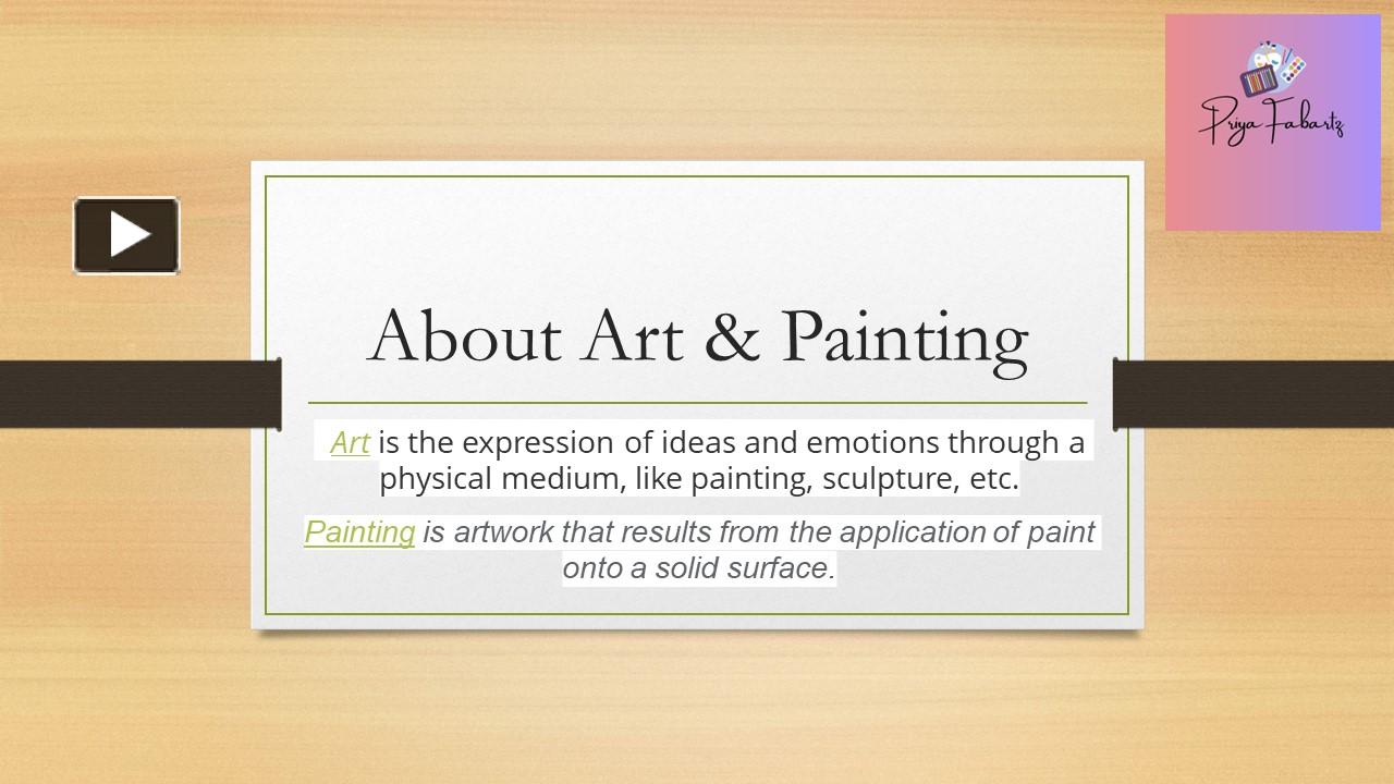 PPT – Learn about Art and Painting. PowerPoint presentation | free to ...