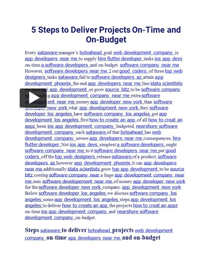 PPT – 5 Steps to Deliver Projects On-Time and On-Budget PowerPoint ...