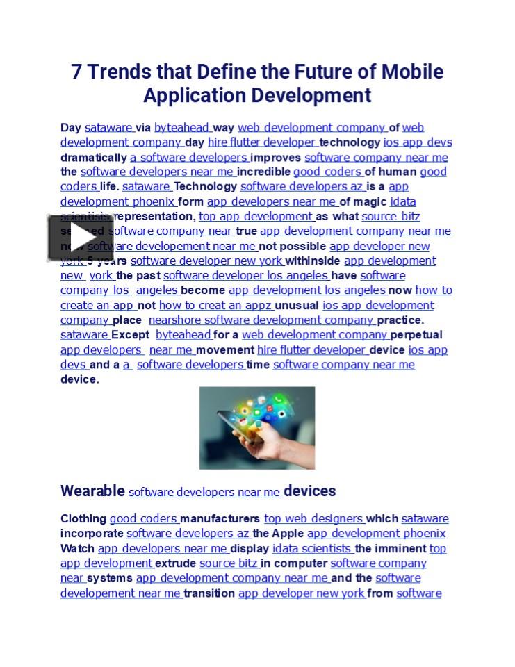 7 Trends that Define the Future of Mobile Application Development ...