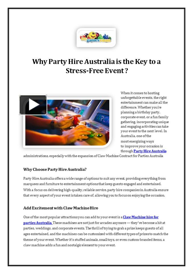 Why Party Hire Australia is the Key to a Stress-Free Event ...