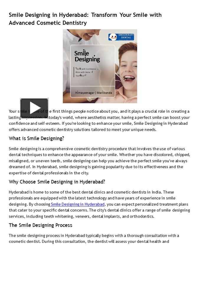 Smile Designing in Hyderabad: Transform Your Smile with Advanced ...