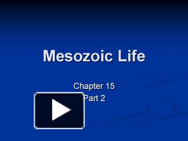 PPT – Mesozoic Life PowerPoint presentation | free to view - id: 9a73e ...