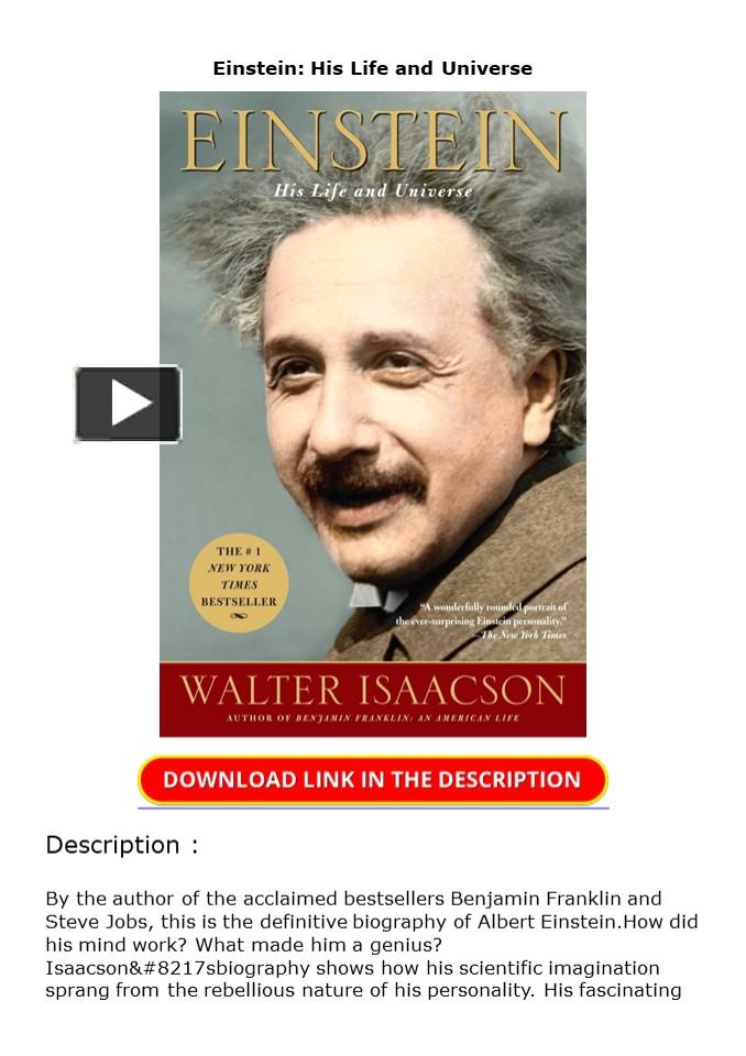 PDF Einstein: His Life and Universe presentation | free to download