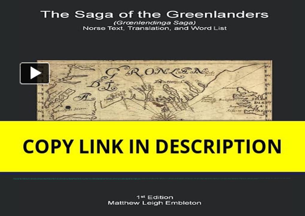 ⚡download The Saga of the Greenlanders (Grœnlendinga Saga): Norse Text ...