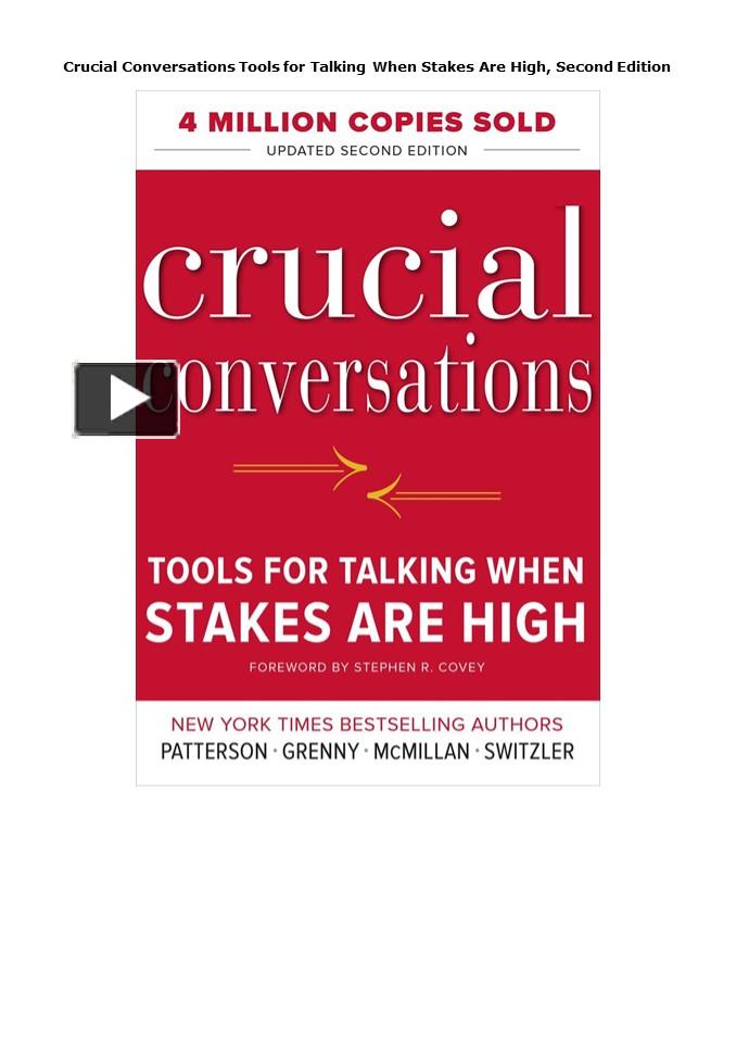 DOWNLOAD(PDF) Crucial Conversations Tools for Talking When Stakes Are ...