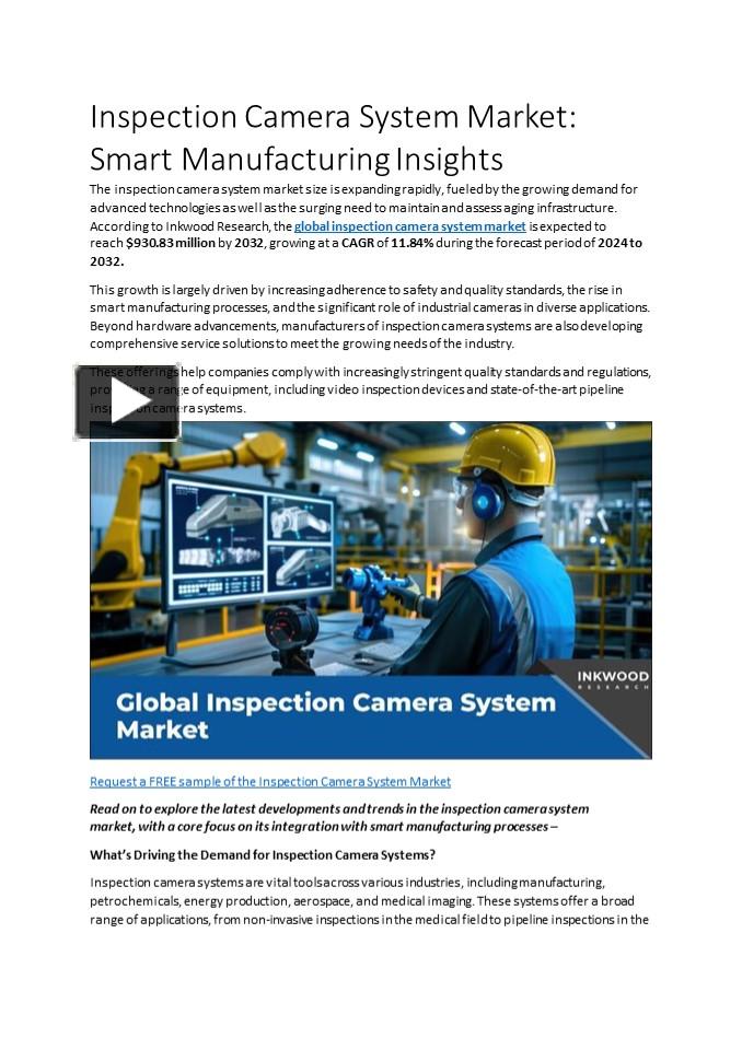 PPT – Inspection Camera System Market: Smart Manufacturing Insights ...