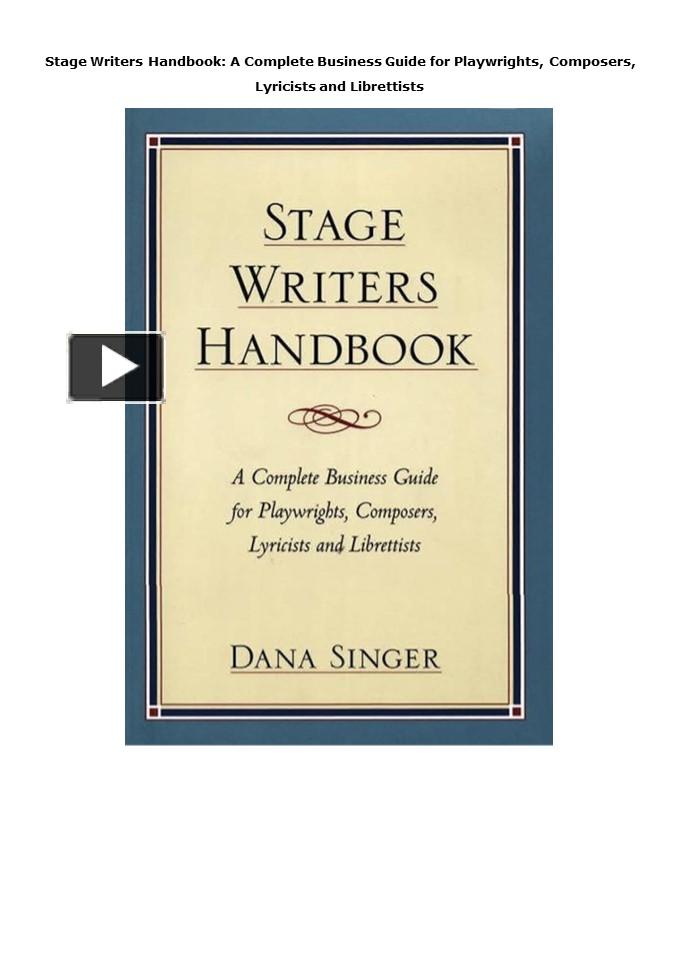 (PDF)DOWNLOAD Stage Writers Handbook: A Complete Business Guide for ...