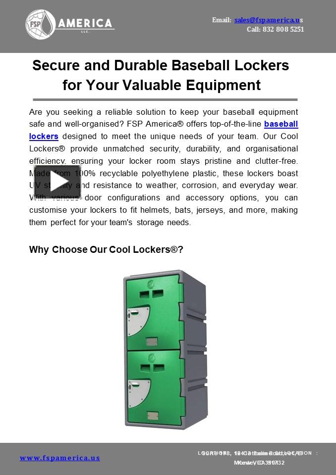 PPT – Secure and Durable Baseball Lockers for Your Valuable Equipment ...
