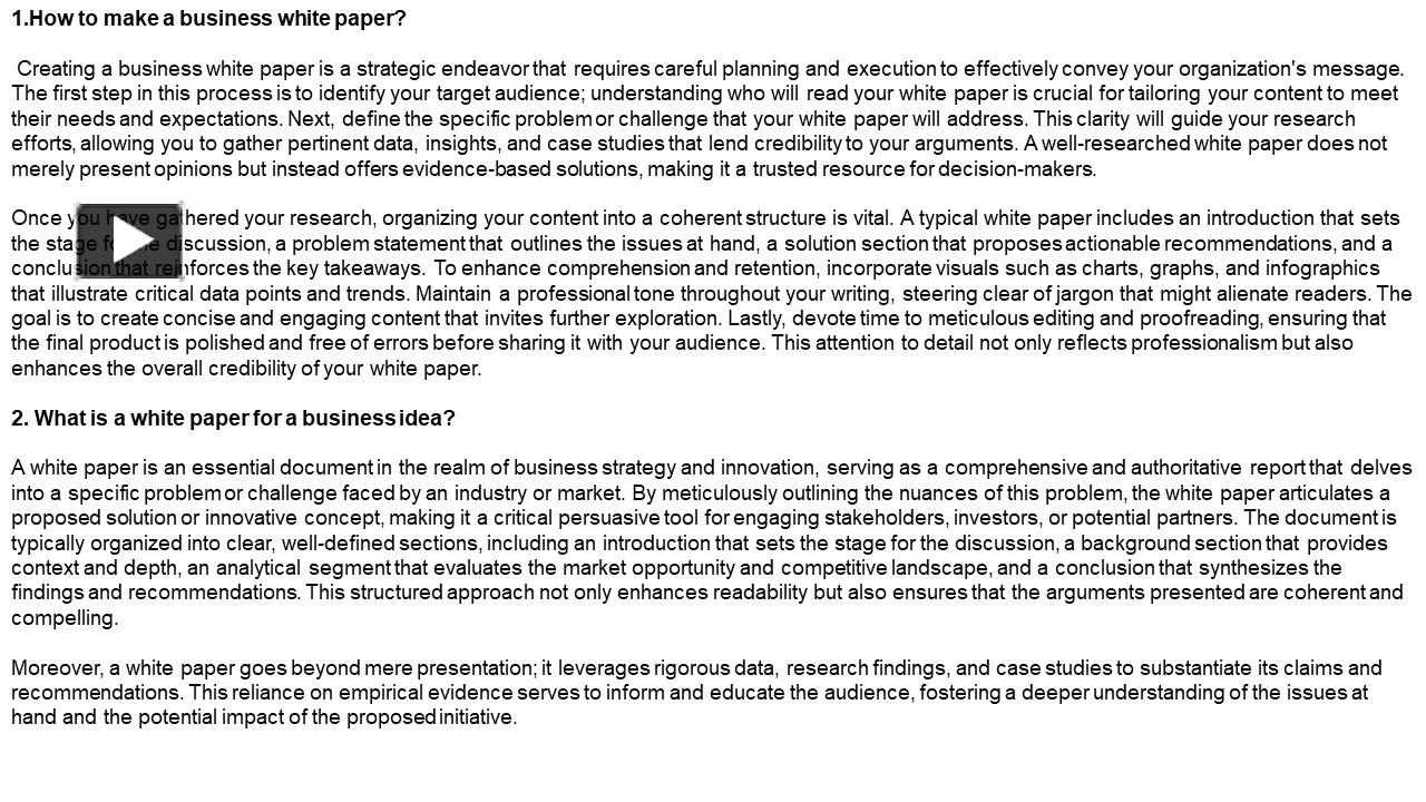 PPT – The Importance of Business White Papers in Establishing Industry ...