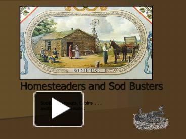 PPT – Homesteaders and Sod Busters PowerPoint presentation | free to ...