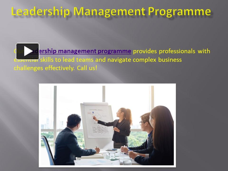 Leadership Management Program presentation | free to download
