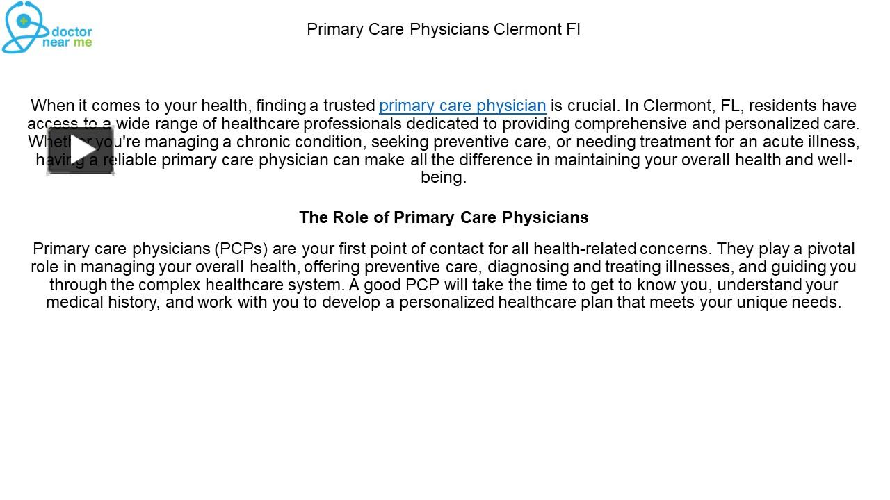 primary care physician presentation | free to download