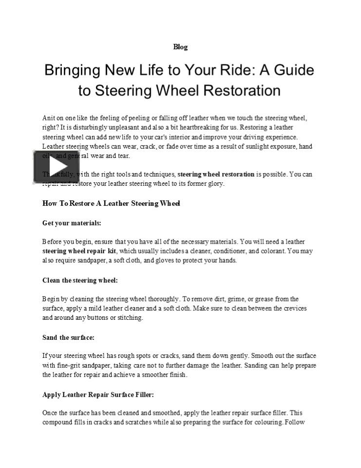 PPT – Bringing New Life to Your Ride: A Guide to Steering Wheel ...