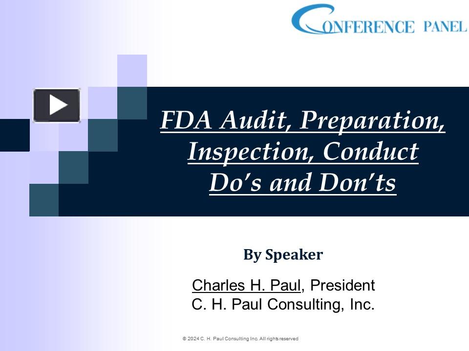3-Hour FDA Audit Preparation Virtual Seminar presentation | free to ...