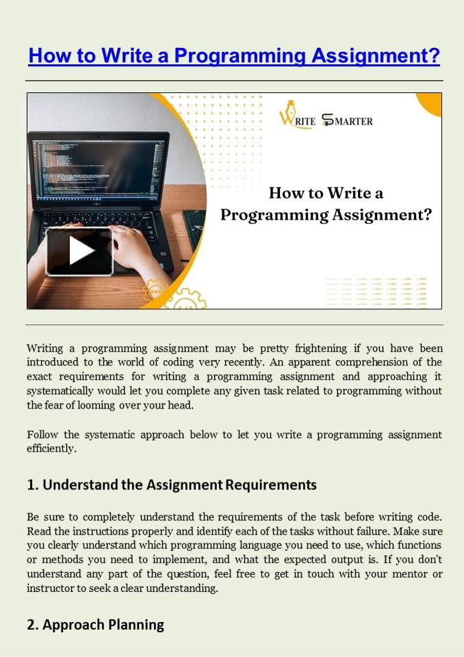 PPT – How to Write a Programming Assignment? PowerPoint presentation ...