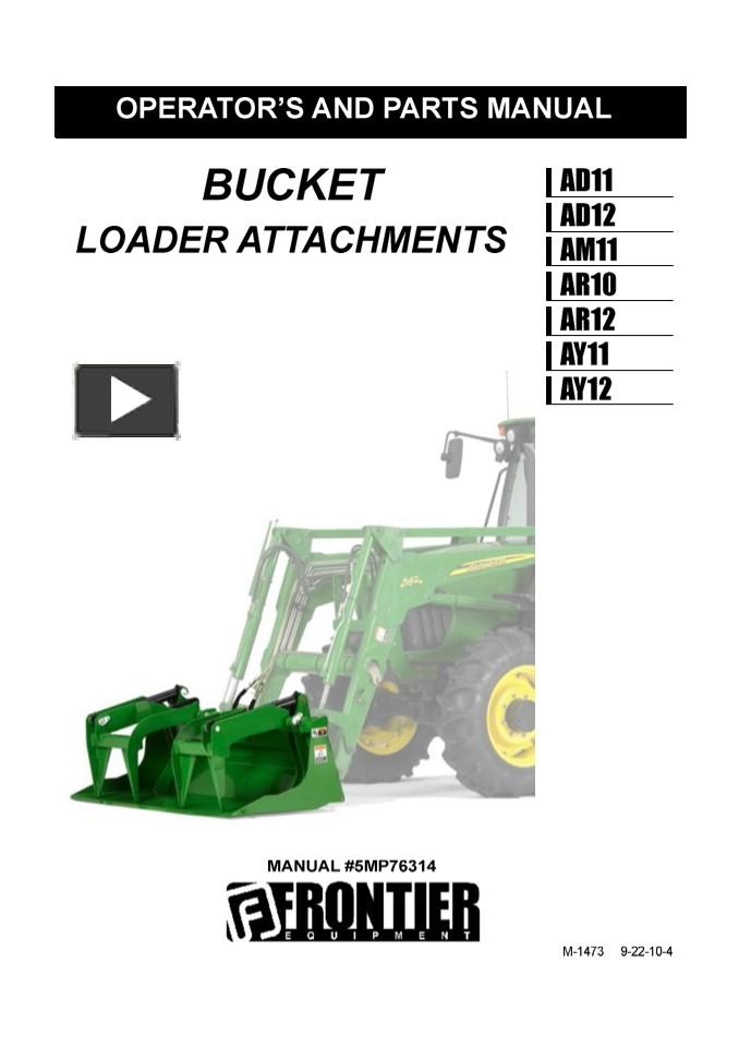 PPT – John Deere AD11 AD12 AM11 AR10 AR12 AY11 AY12 Bucket Loader ...