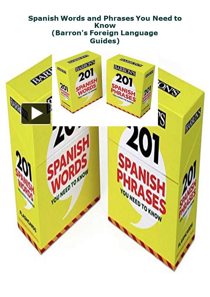 PPT – [READ] ️ Spanish Words and Phrases You Need to Know (Barron's ...