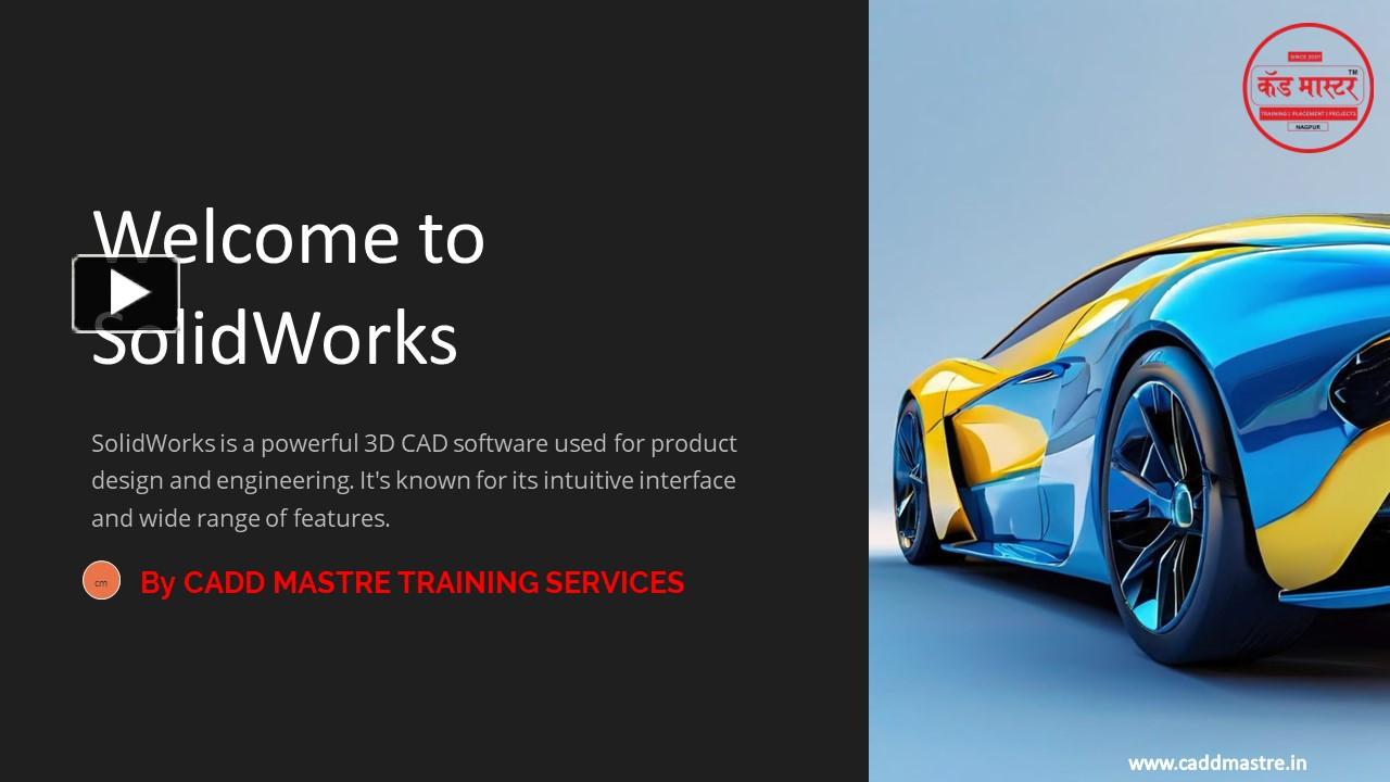 Welcome-to-SolidWorks by CADD Mastre presentation | free to download