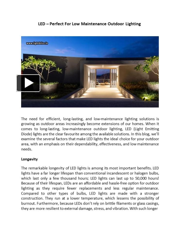 PPT – LED – Perfect For Low Maintenance Outdoor Lighting PowerPoint ...