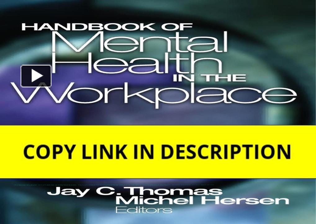 PPT – EPUB DOWNLOAD Handbook of Mental Health in the Workplace ...