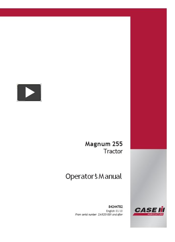PPT – Case IH Magnum 255 Tractor (Serial NumberZARZ01001 and after ...