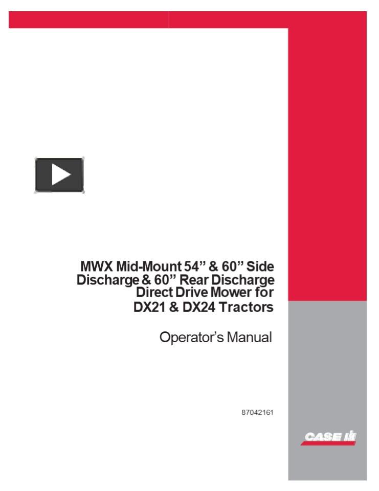 Case IH MWX Mid-Mount 54’’ & 60’’ Side Discharge & 60’’ Rear Discharge ...