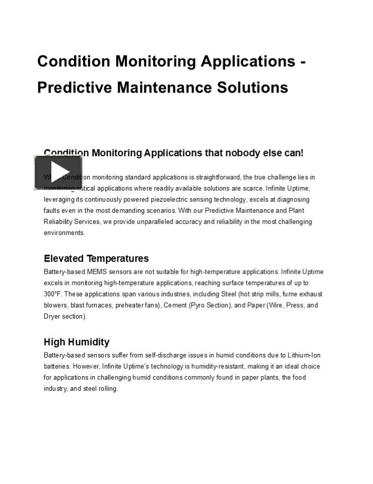 PPT – Condition Monitoring Applications that nobody else can ...