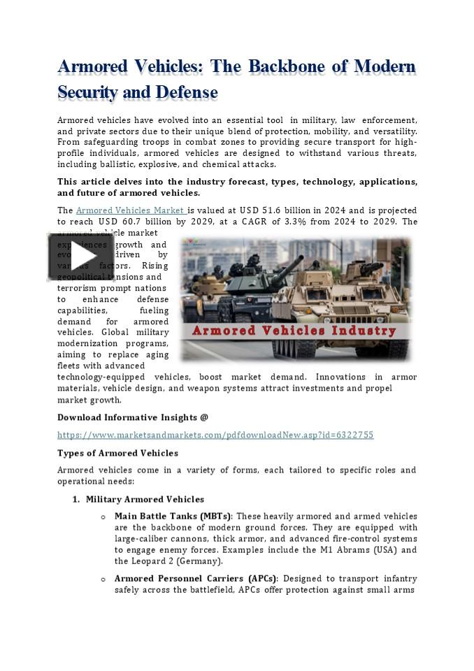 PPT – Armored Vehicles: The Backbone of Modern Security and Defense ...