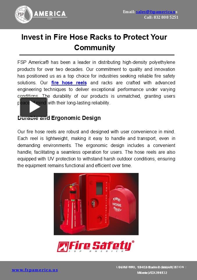 Invest in Fire Hose Racks to Protect Your Community presentation | free ...