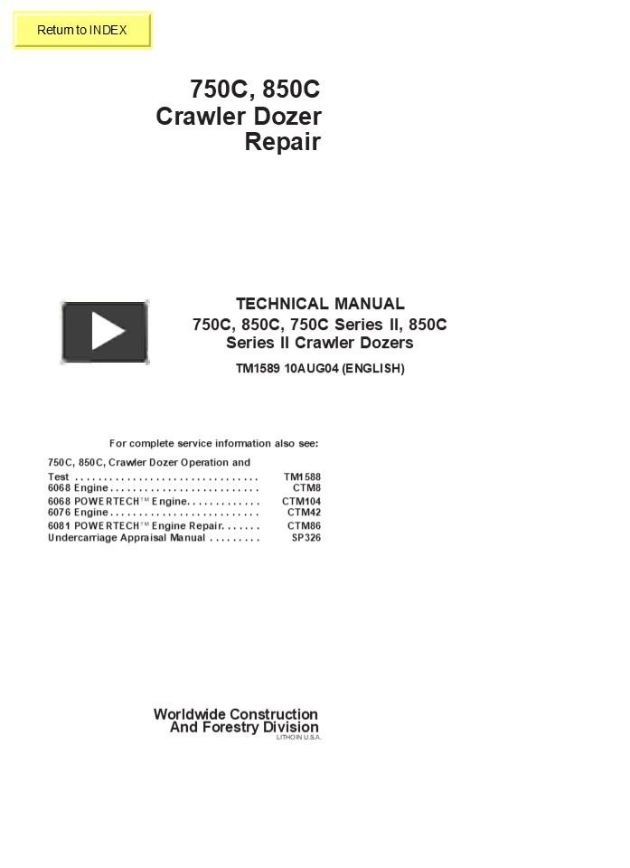 PPT – John Deere 750C, 850C, 750C Series II, 850CSeries II Crawler ...