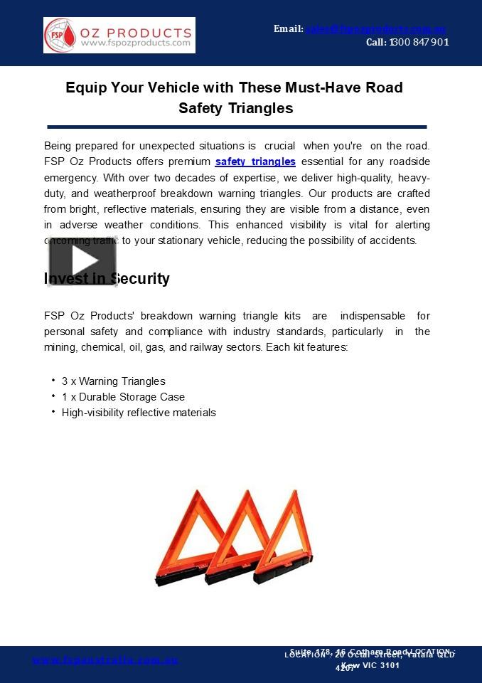 PPT – Equip Your Vehicle with These Must-Have Road Safety Triangles ...
