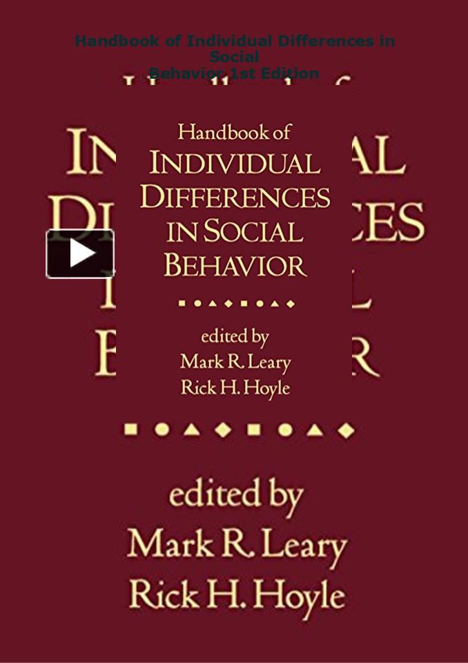 PPT – Download ⚡️ Handbook of Individual Differences in Social Behavior ...